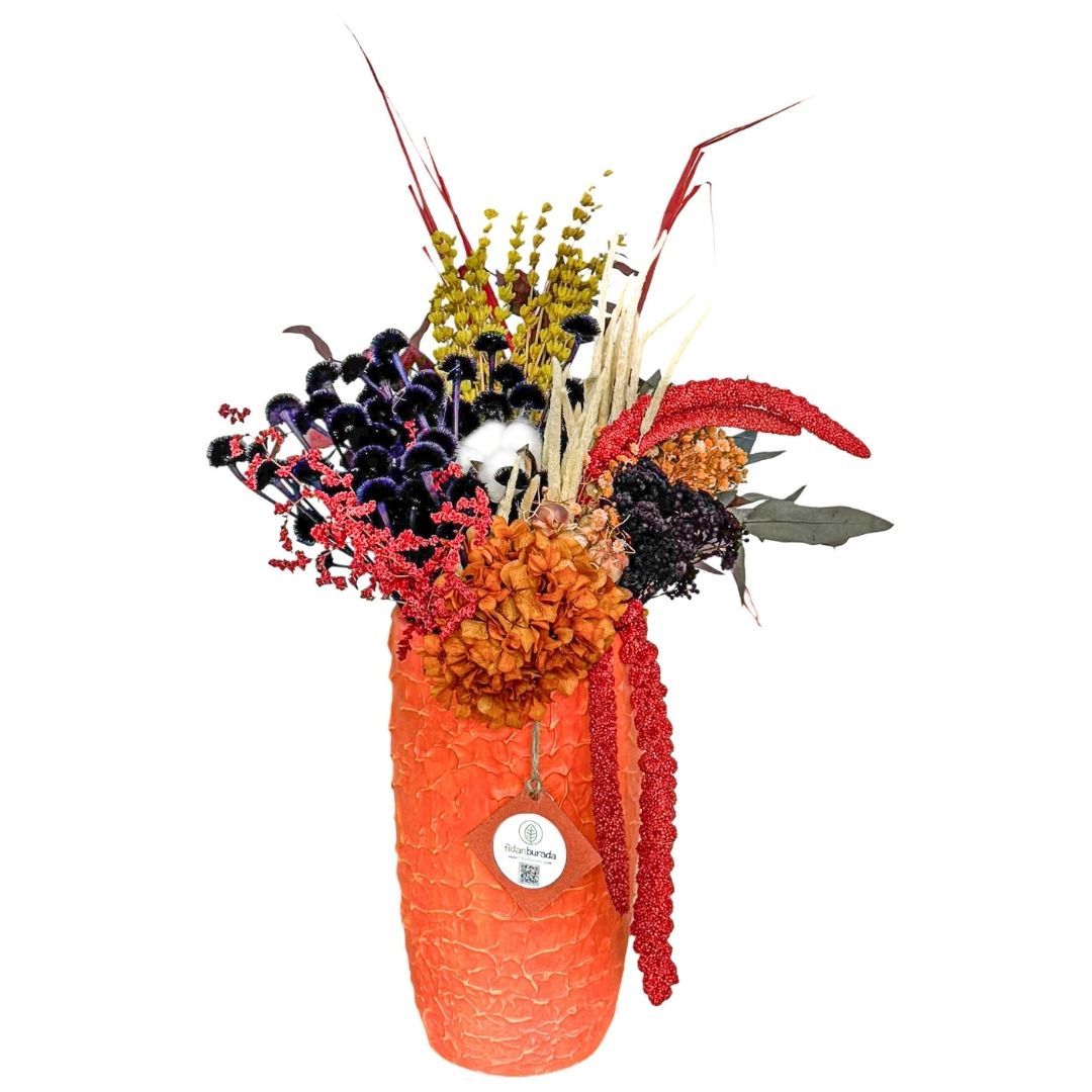Rubra Vazo | Kuru Çiçek Aranjmanı - Kuru Çiçek Aranjmanları-Hediyelik